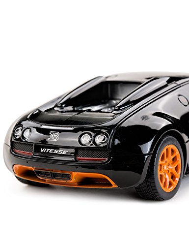 RASTAR RC Car | 1:24 Bugatti Veyron 16.4 Grand Sport Vitesse Radio Remote Control Racing Toy Car Model Vehicle, Black/Orange