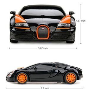 RASTAR RC Car | 1:24 Bugatti Veyron 16.4 Grand Sport Vitesse Radio Remote Control Racing Toy Car Model Vehicle, Black/Orange