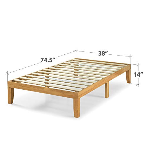 ZINUS Moiz Wood Platform Bed Frame / Wood Slat Support / No Box Spring Needed / Easy Assembly, Natural, Twin