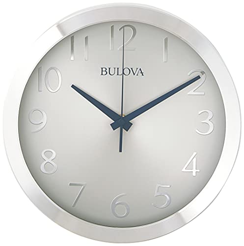 Bulova C4844 Winston Wall Clock, Pack of 1, Silver