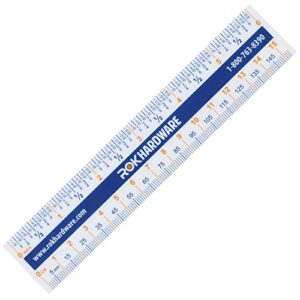 rok hardware measuring plastic flexi 6" easy read 15 cm english metric 150 mm ruler converter, rokruler