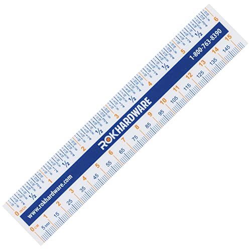 Rok Hardware Measuring Plastic Flexi 6" Easy Read 15 cm English Metric 150 mm Ruler Converter, ROKRULER