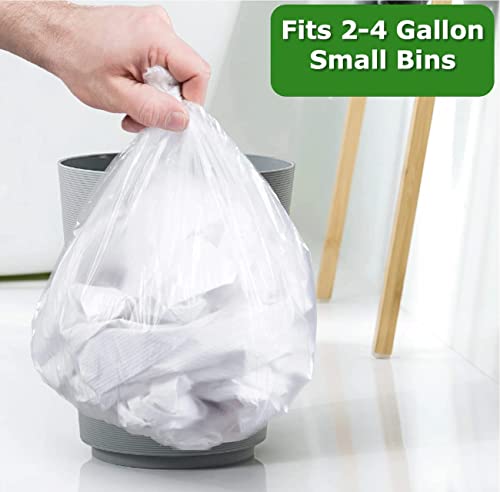 4 Gallon Trash Bags Small Bathroom Garbage Bags Clear Plastic Wastebasket Trash Can Liners for Home and Office Bins, 200 Count