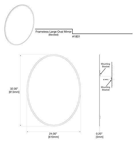 Gatco Beveled Easy Mount Mirror, 32" H x 24" W, Silver