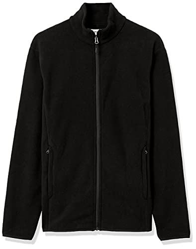 Amazon Essentials Men's Full-Zip Polar Fleece Jacket (Available in Big & Tall), Black, X-Large