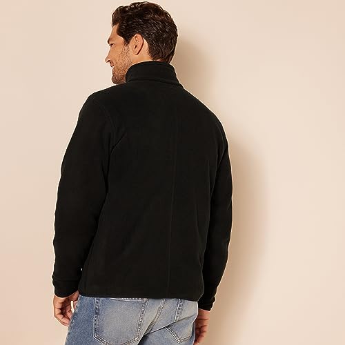 Amazon Essentials Men's Full-Zip Polar Fleece Jacket (Available in Big & Tall), Black, X-Large