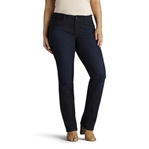 lee women's plus size ultra lux comfort with flex motion straight leg jean niagara 20w medium