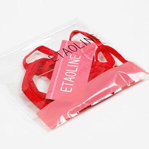 ETAOLINE Women's Low Rise Micro Back G-String Thong Panty Lingerie Set Red