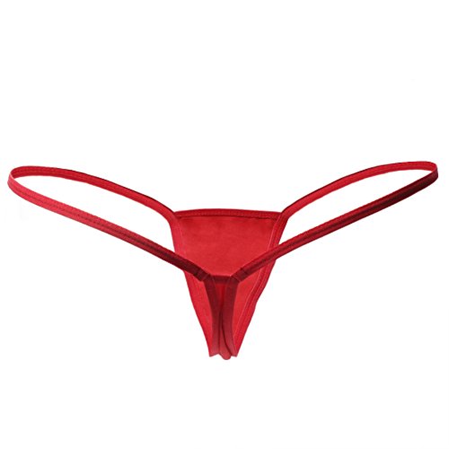 ETAOLINE Women's Low Rise Micro Back G-String Thong Panty Lingerie Set Red