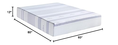 Vibe Gel Memory Foam Mattress, 12-Inch CertiPUR-US Certified Bed-in-a-Box, Queen, White