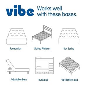 Vibe Gel Memory Foam Mattress, 12-Inch CertiPUR-US Certified Bed-in-a-Box, Queen, White