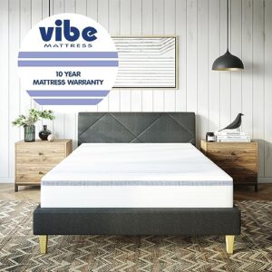 Vibe Gel Memory Foam Mattress, 12-Inch CertiPUR-US Certified Bed-in-a-Box, Queen, White