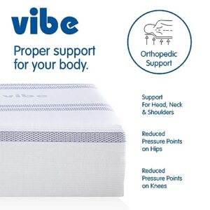 Vibe Gel Memory Foam Mattress, 12-Inch CertiPUR-US Certified Bed-in-a-Box, Queen, White