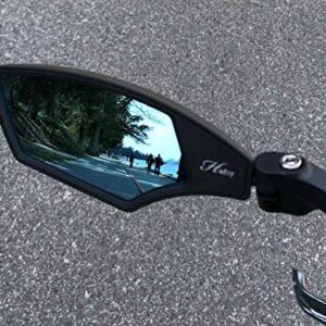 Hafny NEW Handlebar Bike Mirror, HD,Blast-resistant, Glass Lens, HF-MR095 (Anti-glare left)