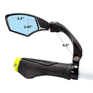 Hafny NEW Handlebar Bike Mirror, HD,Blast-resistant, Glass Lens, HF-MR095 (Anti-glare left)