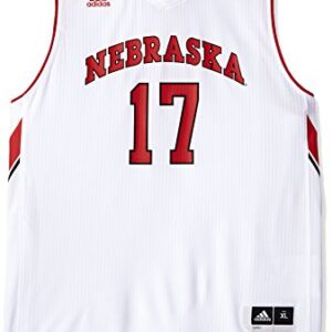 NCAA Nebraska Cornhuskers Adult Men Replica Basketball Jersey Large,White