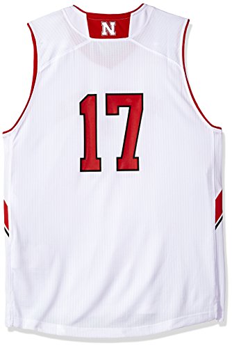 NCAA Nebraska Cornhuskers Adult Men Replica Basketball Jersey Large,White