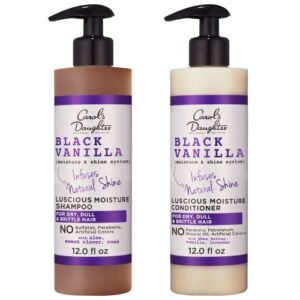 carol's daughter black vanilla curly hair shampoo and conditioner set - made with shea butter, biotin, and rosemary (2 product kit)