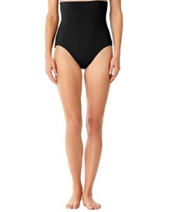 anne cole womens color blast solids super high waist shape control bikini bottoms, black, small us