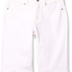 NYDJ Women's Briella Roll Cuff Jean Long Slimming Denim Shorts, Optic White, 12