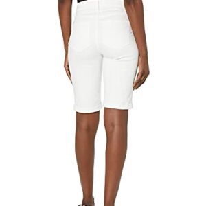 NYDJ Women's Briella Roll Cuff Jean Long Slimming Denim Shorts, Optic White, 12