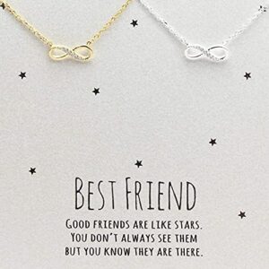 infinity necklace, best friend necklace for 2, bff necklace, friendship necklace for 2, silver dainty necklace, christmas gift, graduation gifts