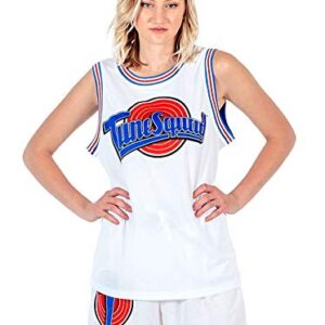 Space Jam Tune Squad Logo Lola Bunny #10 White Basketball Jersey (Adult X-Large)