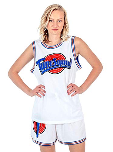 Space Jam Tune Squad Logo Lola Bunny #10 White Basketball Jersey (Adult X-Large)