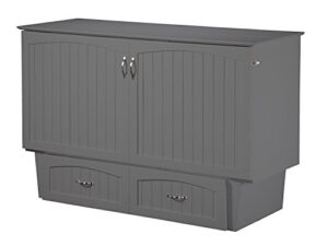 afi nantucket murphy bed chest, twin, grey