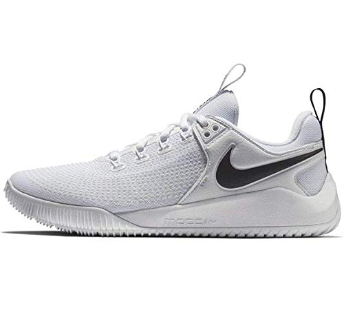 Nike Womens Zoom Hyperace 2 Volleyball Shoe (White/Black, Numeric_12)