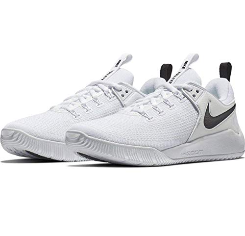 Nike Womens Zoom Hyperace 2 Volleyball Shoe (White/Black, Numeric_12)