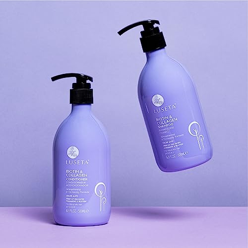 Luseta Biotin Shampoo and Conditioner for HairGrowth - Thickening Shampoo for Thinning Hair andHair Loss - Infused with Argan Oil to Repair DamagedDry Hair - Sulfate Free Paraben Free-2 x 16.9 fl oz