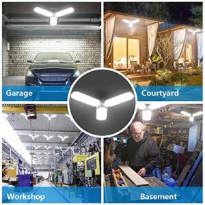 LED Garage Light,400 Watt Equivalent 6000K,Cool Daylight White LED Area Light,E26/E27 Medium Base,for Outdoor Factory Warehouse Barn Backyard and More,Super Bright