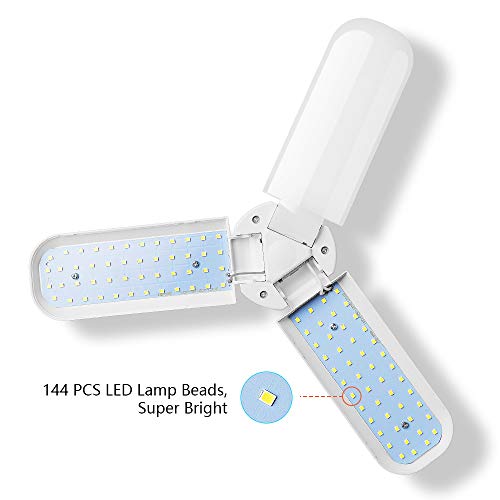 LED Garage Light,400 Watt Equivalent 6000K,Cool Daylight White LED Area Light,E26/E27 Medium Base,for Outdoor Factory Warehouse Barn Backyard and More,Super Bright