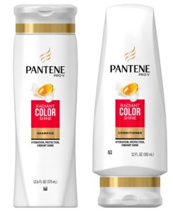 pantene pro-v radiant color shine shampoo (12.6 oz) and conditioner (12 oz) set (packaging may vary)