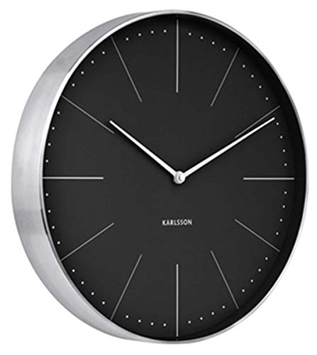 Karlsson, Wall Clock, Steel, Black, One Size