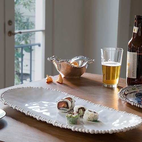 Beatriz Ball Alegria Melamine Oval Tray, Large, White