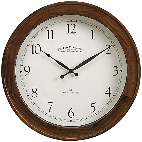 FirsTime & Co.® Walnut Garrison Wall Clock, American Crafted, Walnut Wood, 16 x 2 x 16,