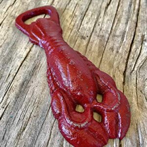 Rustic Lobster Handheld Bottle Opener – Unique Men’s Stocking Stuffer – Cajun Crawfish Barware – Man Cave Novelty Gift