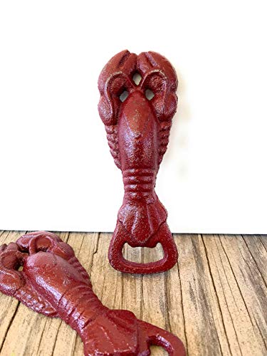 Rustic Lobster Handheld Bottle Opener – Unique Men’s Stocking Stuffer – Cajun Crawfish Barware – Man Cave Novelty Gift