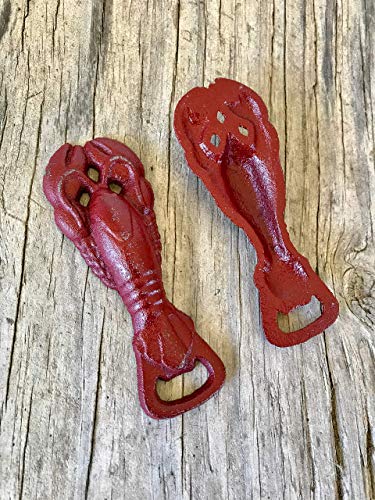 Rustic Lobster Handheld Bottle Opener – Unique Men’s Stocking Stuffer – Cajun Crawfish Barware – Man Cave Novelty Gift