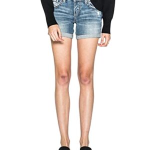 Silver Jeans Co. Women's Mid Rise Boyfriend Short, Light Wash SJL268, 31W x 4.5L