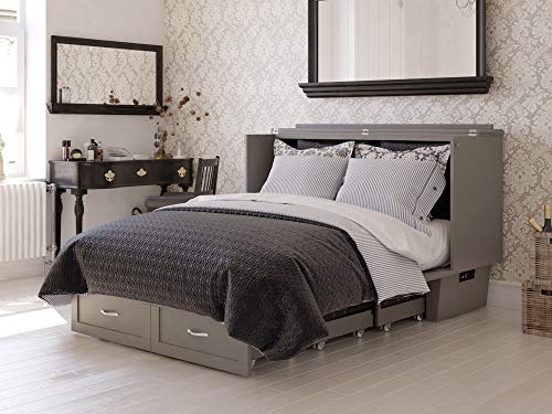 AFI Monroe Murphy Bed Chest with Charging Station, Queen, Grey