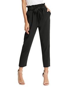 grace karin women's slim straight leg teens pants with pockets m black