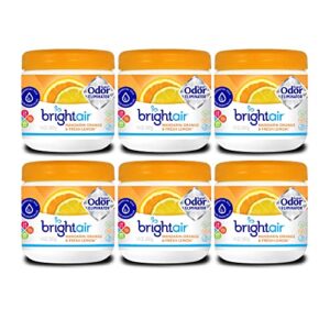 bright air solid air freshener and odor eliminator, mandarin orange and fresh lemon scent, 14 oz each, 6 pack