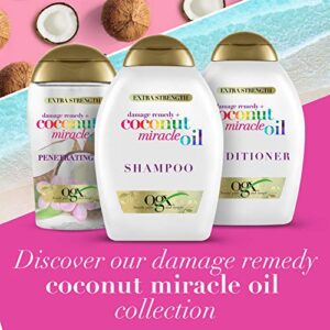 OGX Extra Strength Damage Remedy + Coconut Miracle Oil Shampoo & Conditioner Set, 13 Fl. Oz. (Pack of 2)