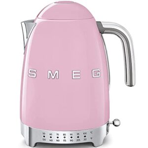 smeg pink stainless steel 50's retro variable temperature kettle