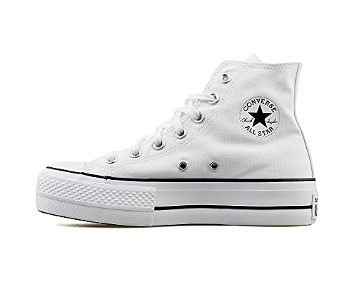 Converse Women's Chuck Taylor All Star Lift High Top Sneakers, White/Black/White, 9 Medium US