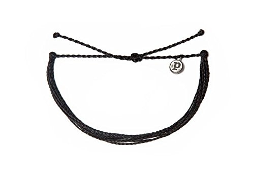 Pura Vida Solid Black Bracelet - Iron-Coated Copper Charm, Adjustable Band - 100% Waterproof