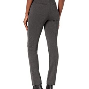 Rafaella Missy Slim Ponte Dress Pants For Women, Pull-On Waistband, 30.5” Inseam, Stretch, Comfort Fit, Flat Front (Sizes 4-16), Charcoal Heather, 16